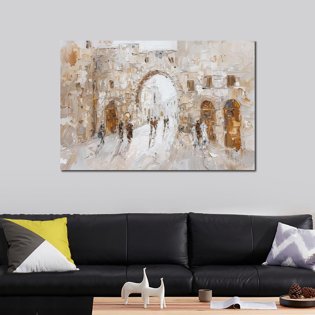 Aikoro White Arches in Jerusalem Canvas Print Painting Abstract Style ...